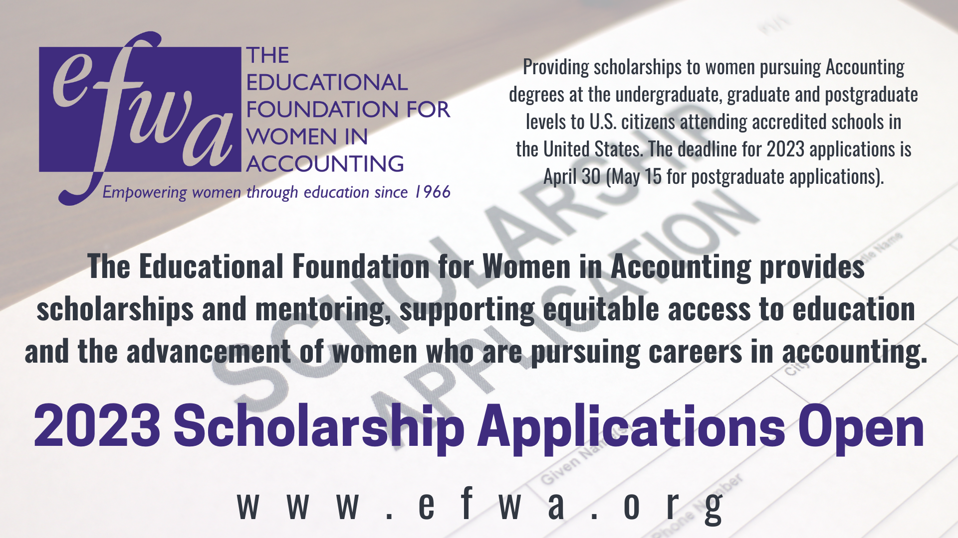 2023 Scholarship Application Period Opens